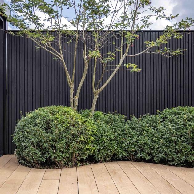 Triple Rhombus Verticaal - Vuren Zwart - Dubbelzijdig - Wand schutting ...