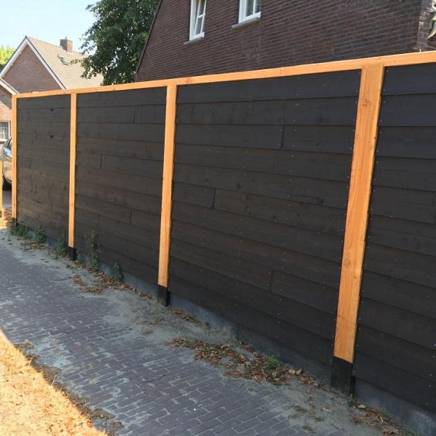 Tuinscherm Douglas Zweeds Rabat | Dubbelzijdig | Zwart | 220 cm breed ...